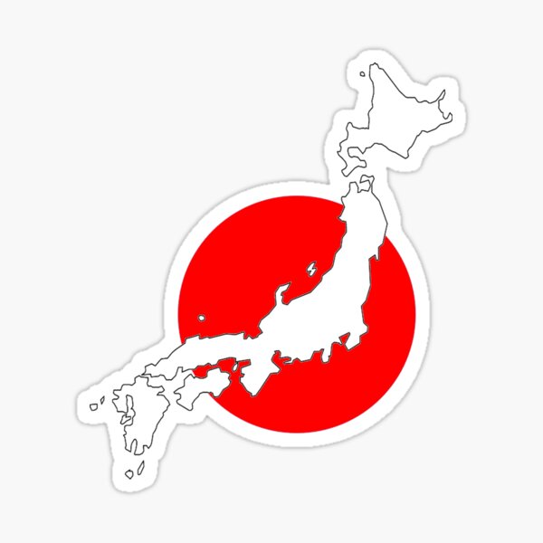 "Japan Flag Map" Sticker for Sale by mattpanta | Redbubble