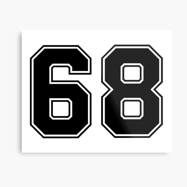 "68 American Football Classic Vintage Sport Jersey Number in black ...