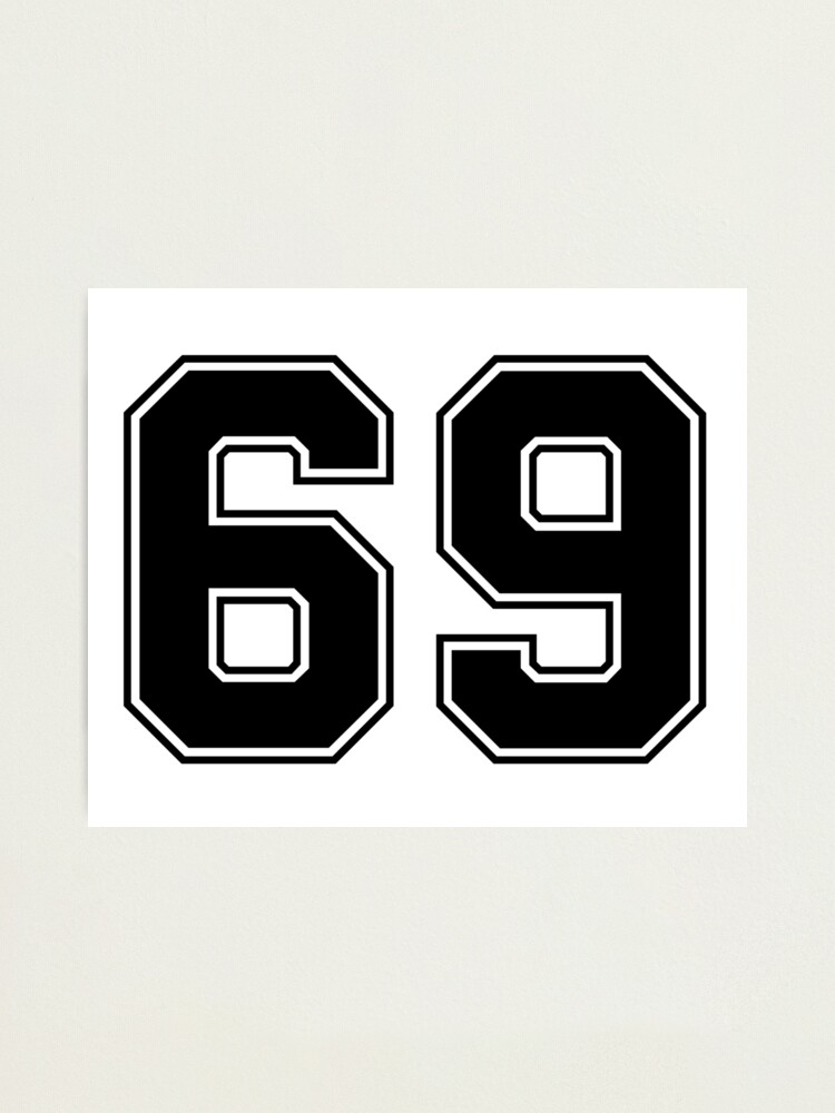 "69 American Football Classic Vintage Sport Jersey Number in black ...