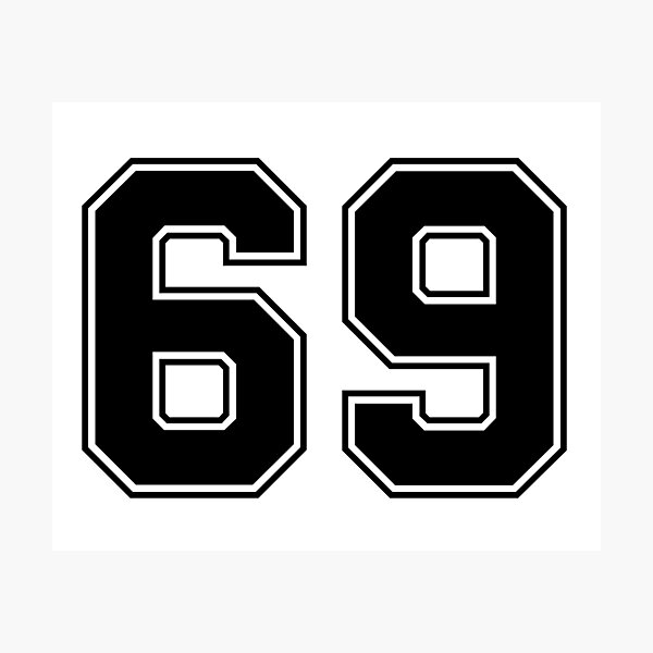 "69 American Football Classic Vintage Sport Jersey Number in black ...