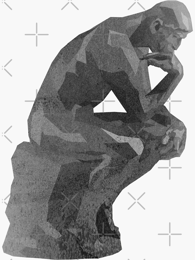 "The Thinker(Le Penseur). Low Poly Illustration." Sticker by Sonof ...