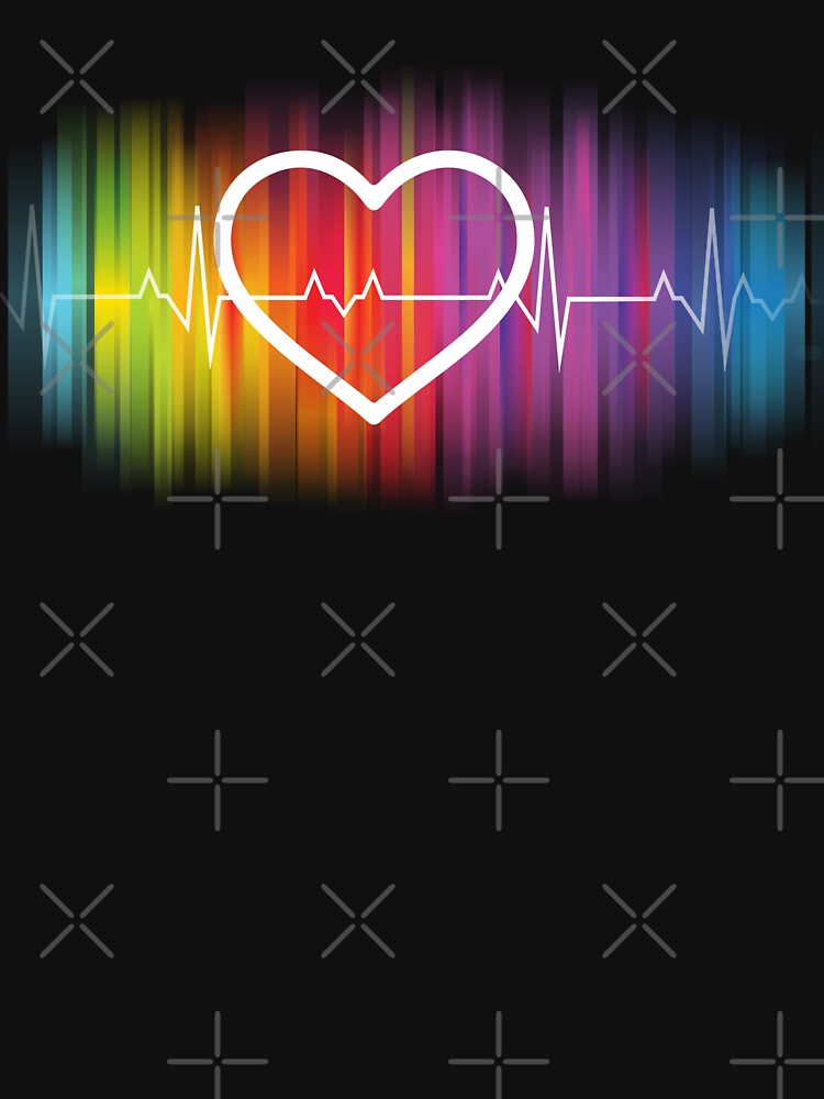 "Gay Pride Rainbow Heart Beat Pulse " T-shirt by mikevdv2001 | Redbubble