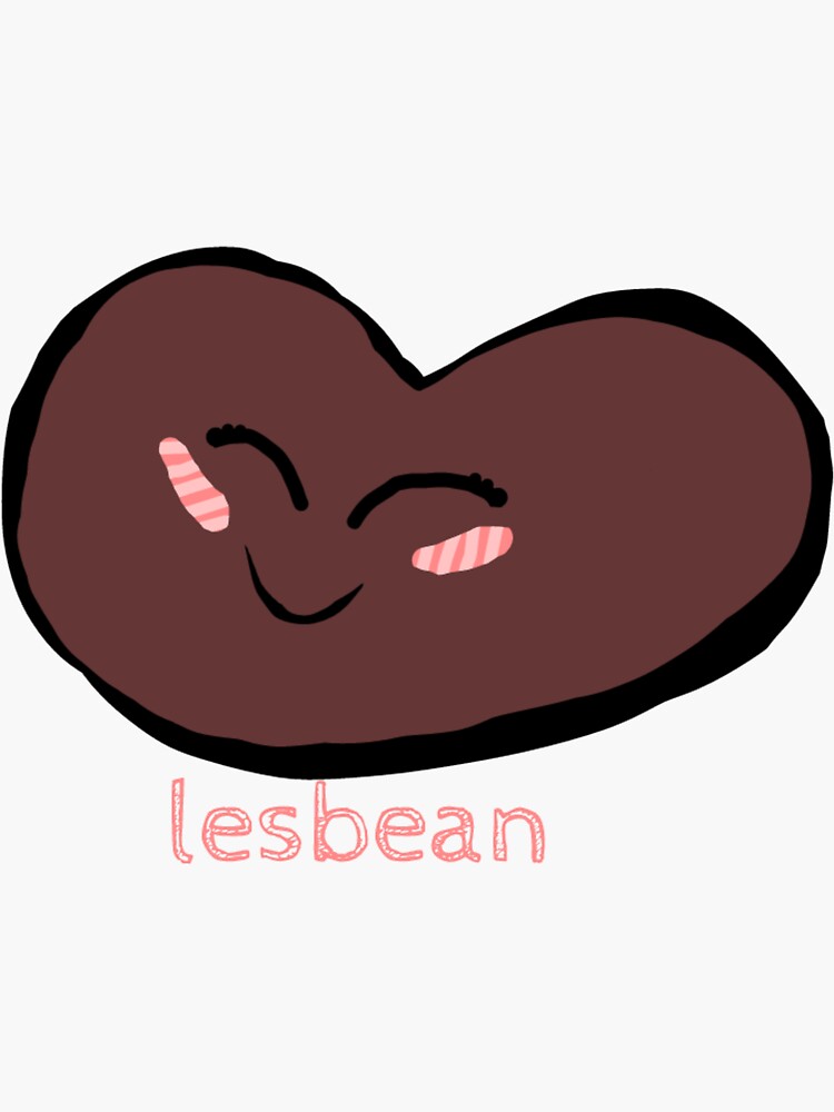 "Lesbean Lesbian Bean Illustration" Sticker for Sale by cinnahambun ...