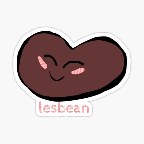 "Lesbean Lesbian Bean Illustration" Sticker for Sale by cinnahambun ...
