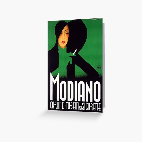 "Modiano Italy Vintage Poster Restored 1935" Greeting Card by ...
