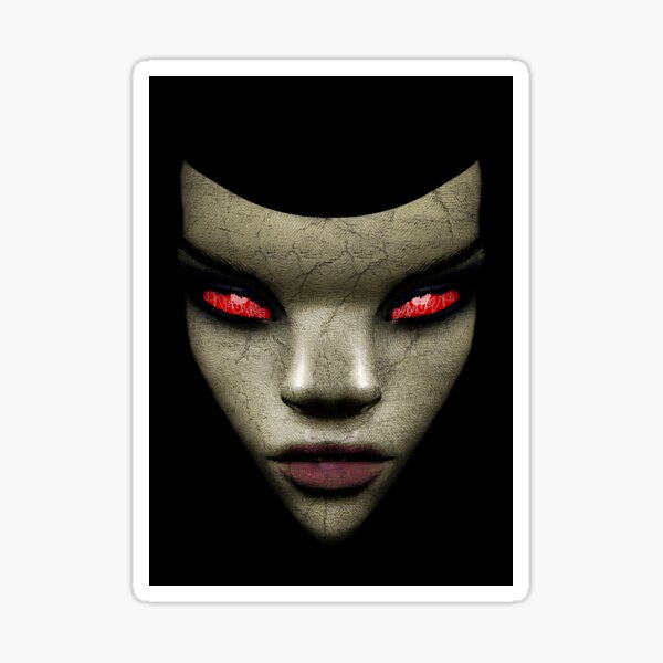 "Evil Nun Close Up Portrait Illustration" Sticker by DFLCreative ...