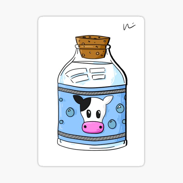 "Milk Bottle" Sticker for Sale by Hannuh-Art | Redbubble