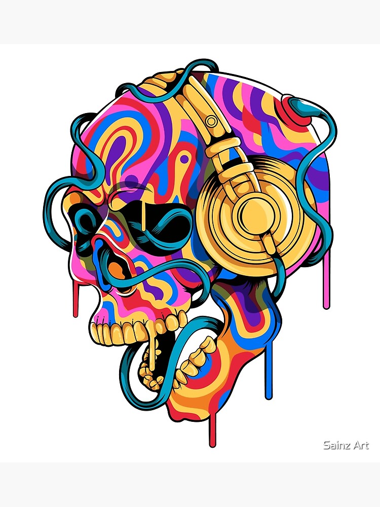 "singing skull" Poster by Harsimransain | Redbubble