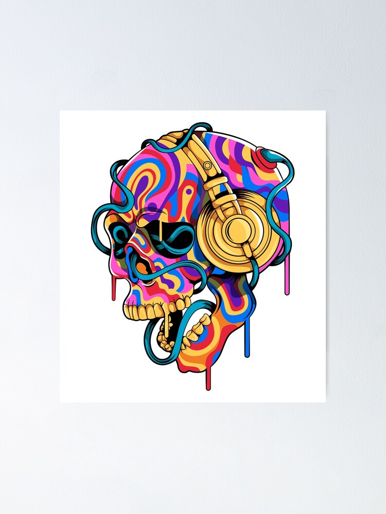 "singing skull" Poster by Harsimransain | Redbubble