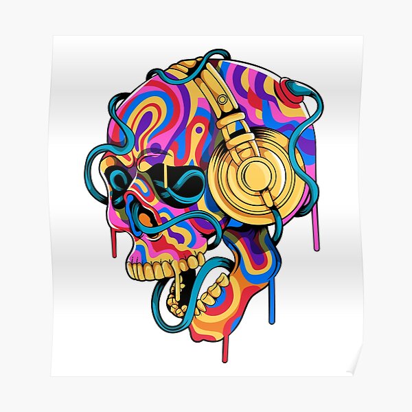 "singing skull" Poster by Harsimransain | Redbubble