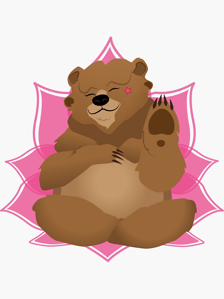 "Lotus Bear" Sticker for Sale by Clarice83 | Redbubble