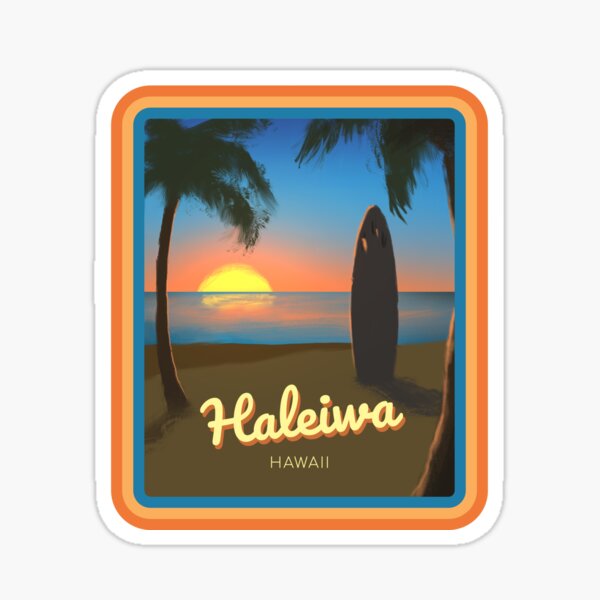 "Haleiwa Hawaii Surfing tshirt" Sticker for Sale by jcaladolopes ...
