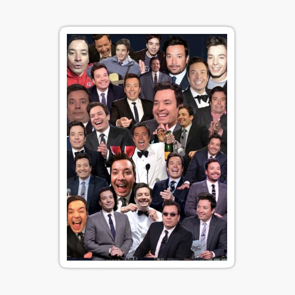 "Jimmy Fallon Collage" Sticker for Sale by unicorndeni | Redbubble