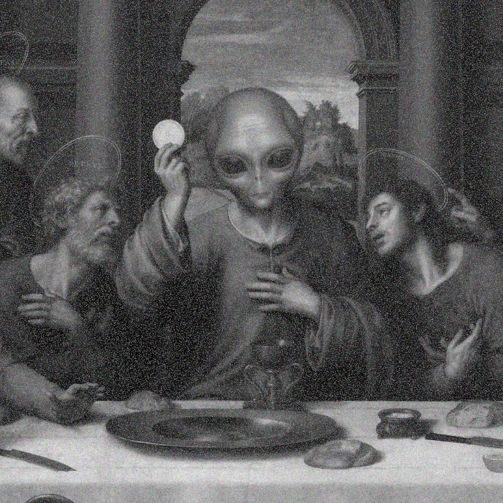 "Alien jesus last supper" by madharka | Redbubble