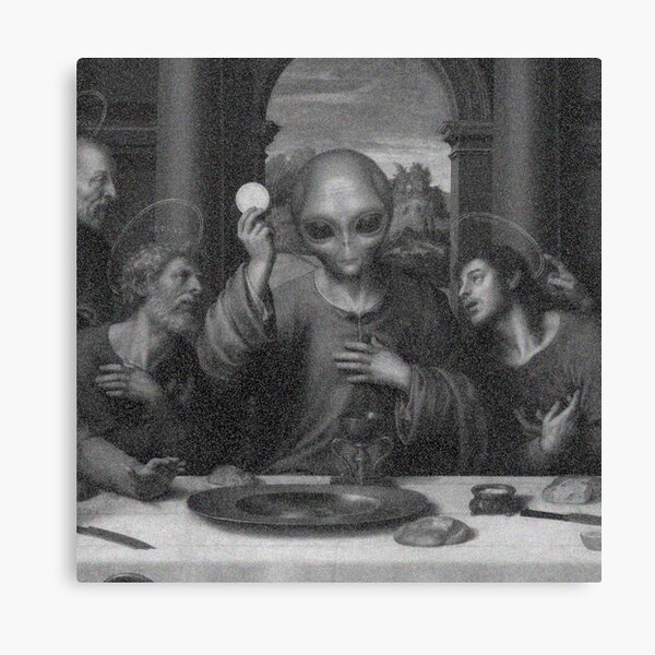 "Alien jesus last supper" Canvas Print for Sale by madharka | Redbubble