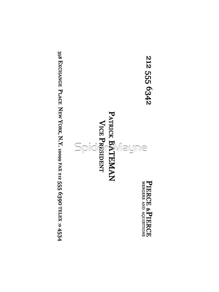 "American Psycho Patrick Bateman's Card" iPhone Case for Sale by Spider ...