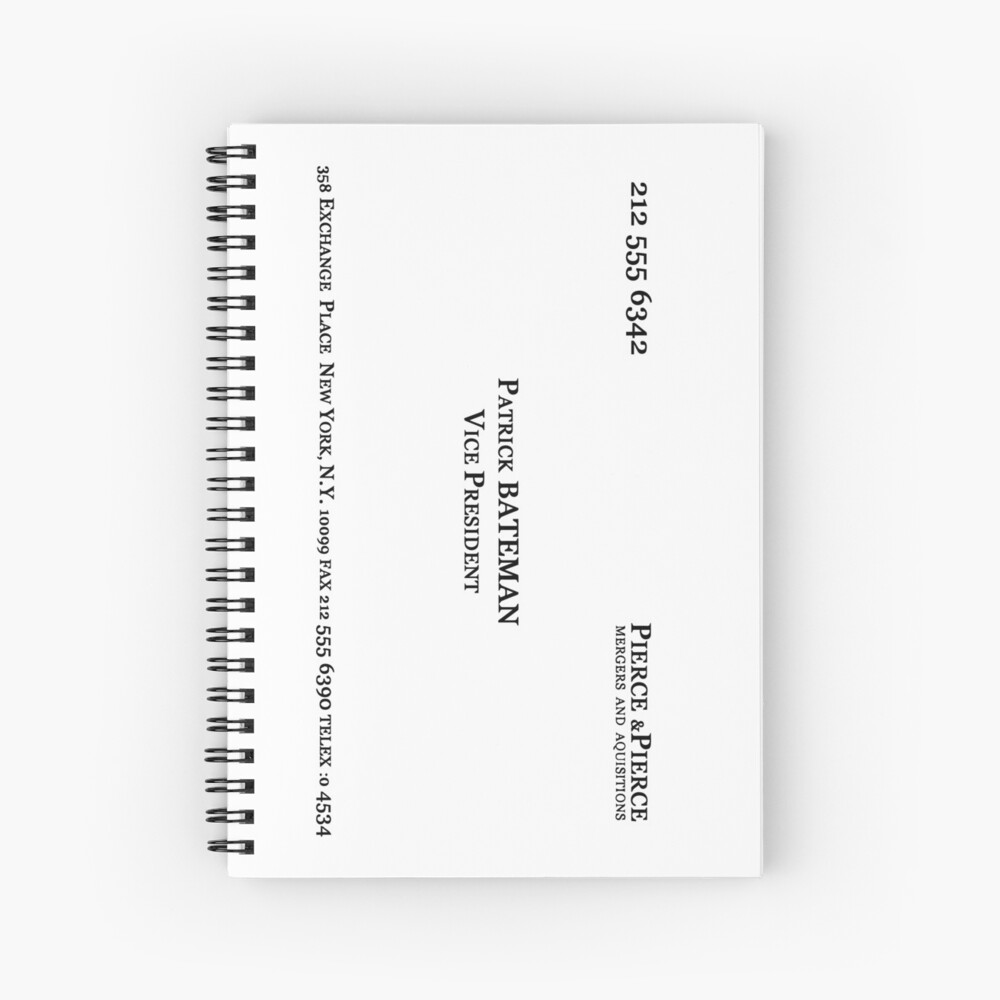"American Psycho Patrick Bateman's Card" Spiral Notebook for Sale by ...
