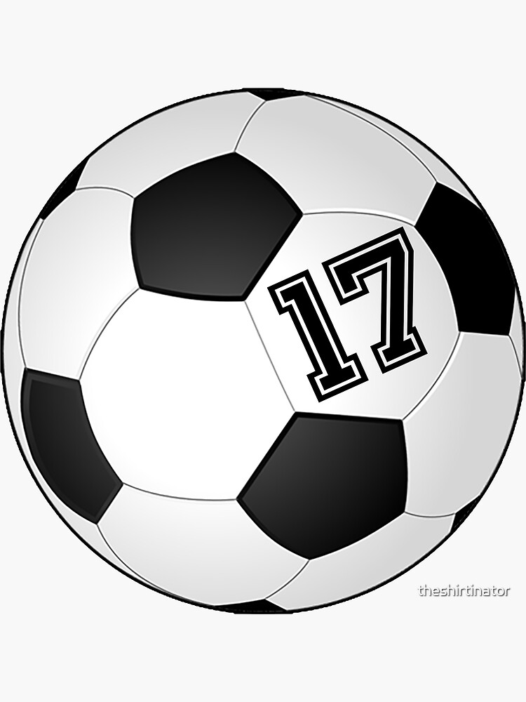 "Football Soccer Player Jersey No 17 Back Number #17 Ball Sport Sticker ...