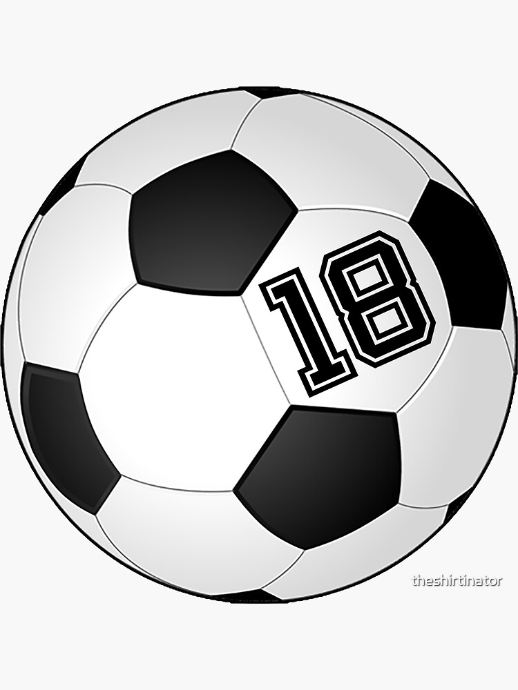 "Football Soccer Player Jersey No 18 Back Number #18 Ball Sport Sticker ...