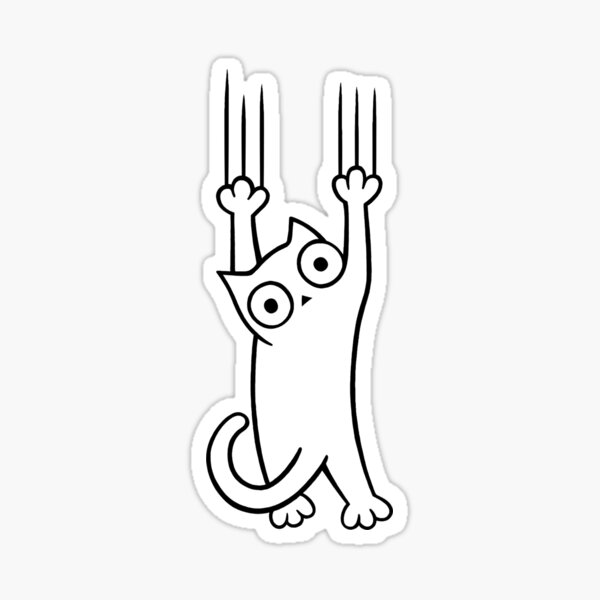 "Hang in There - Funny Cat Design" Sticker by BaconPancakes21 | Redbubble