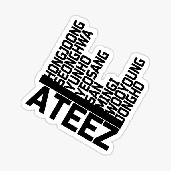 "ATEEZ Member Names Design" Sticker for Sale by totomagoto | Redbubble