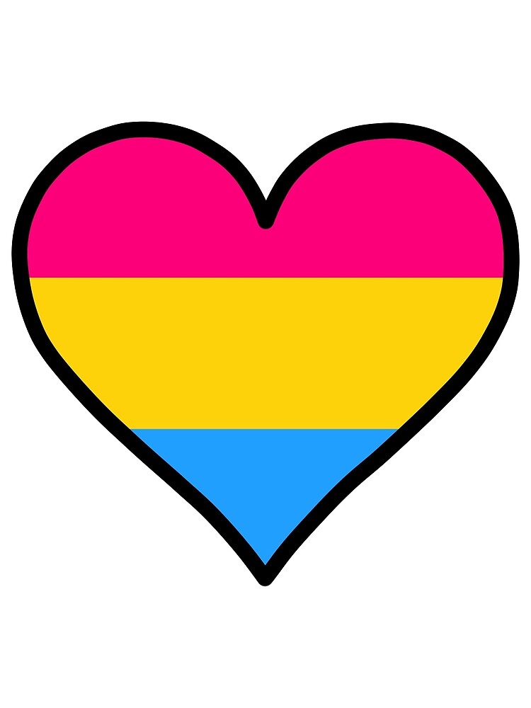 "Pansexual Heart in Black" by DeliriumLina | Redbubble