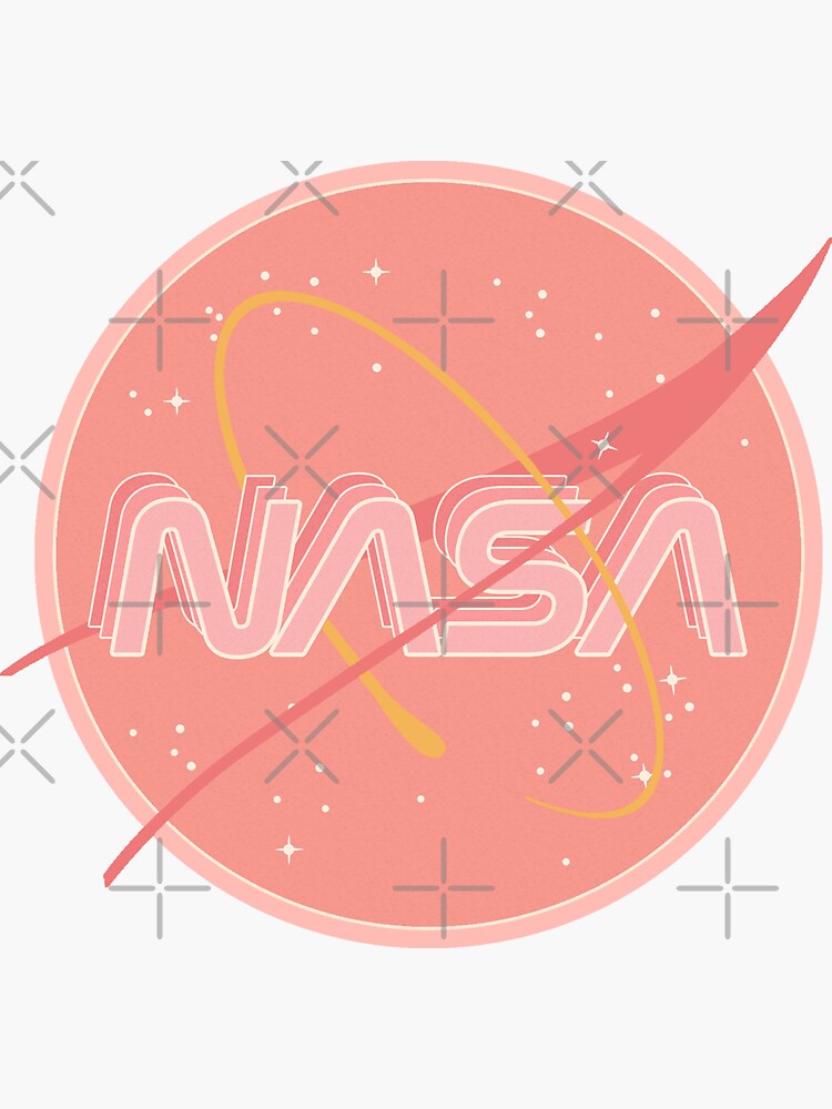 "NASA PASTEL PINK" Sticker for Sale by Emily Zigo | Redbubble