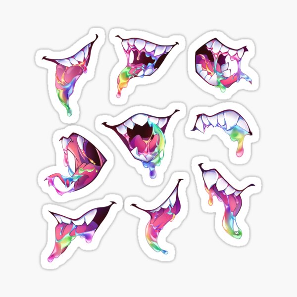 "Rainbow drool sticker set" Sticker for Sale by Neonluxi | Redbubble