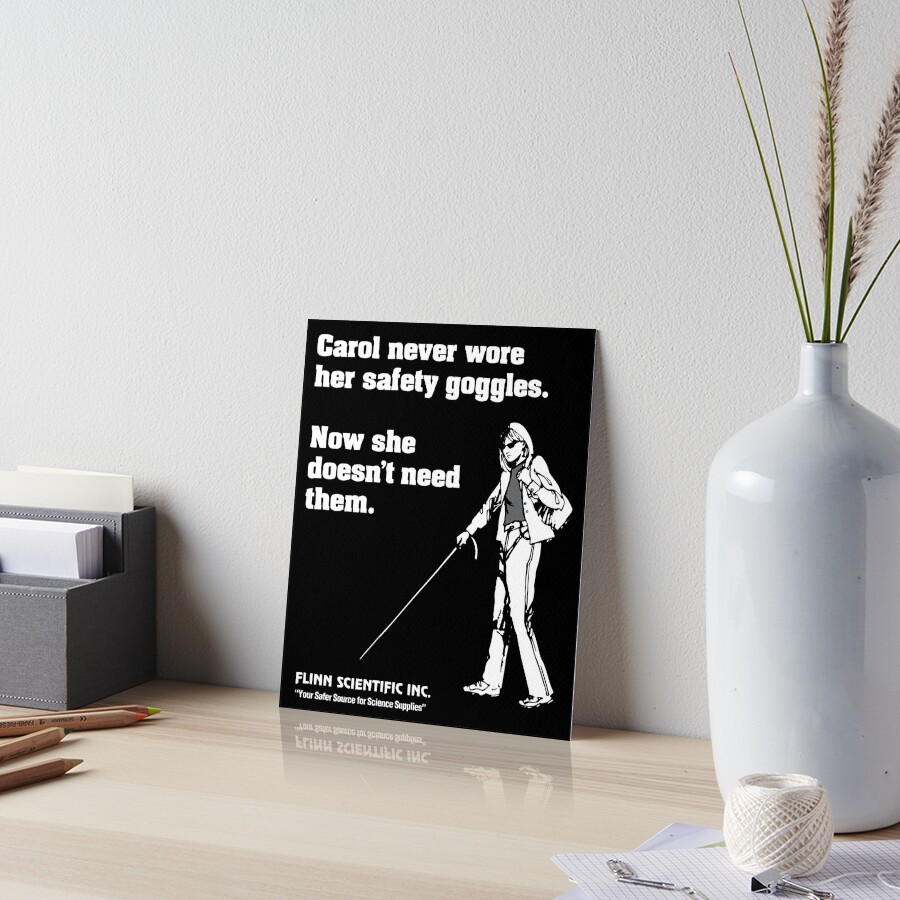 "Carol Safety Goggles Poster" Art Board Print for Sale by jokedesigns ...