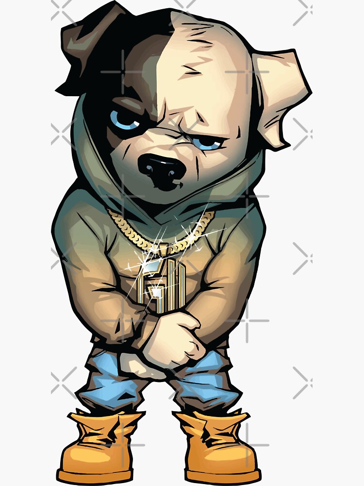 "Gangster Dog" Sticker for Sale by WybrandB | Redbubble
