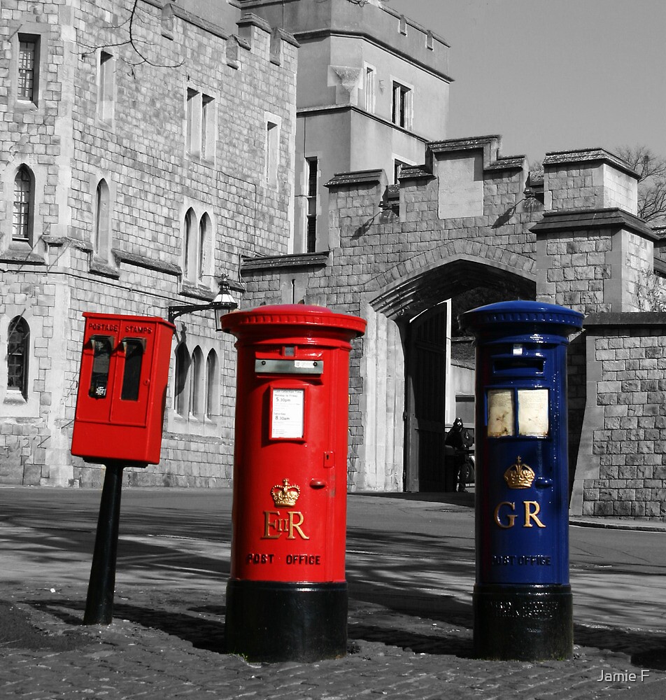 "Windsor Castle Post Boxes with colour accent" by Jamie F | Redbubble