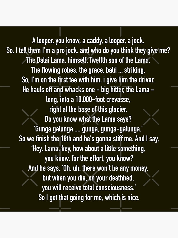 "Gunga Galunga Caddyshack Full Quote" Sticker for Sale by Primotees ...