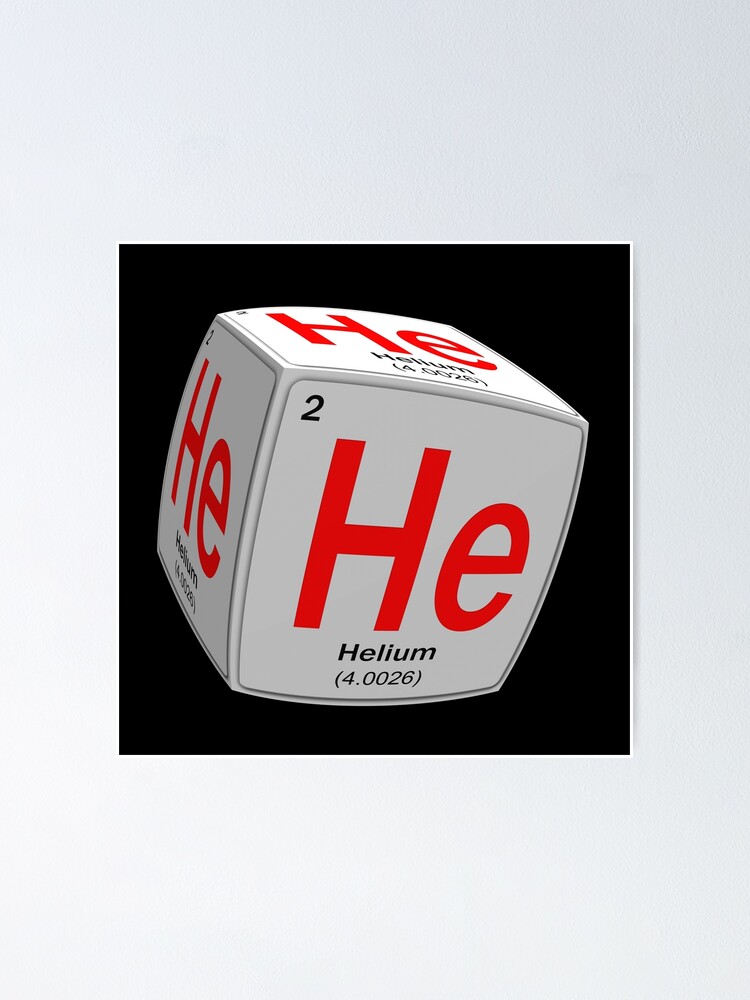 "Chemical periodic table style tile - Helium cubed" Poster for Sale by ...