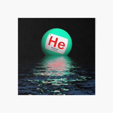 "Chemical periodic table style tile - Helium on a green sphere rising ...