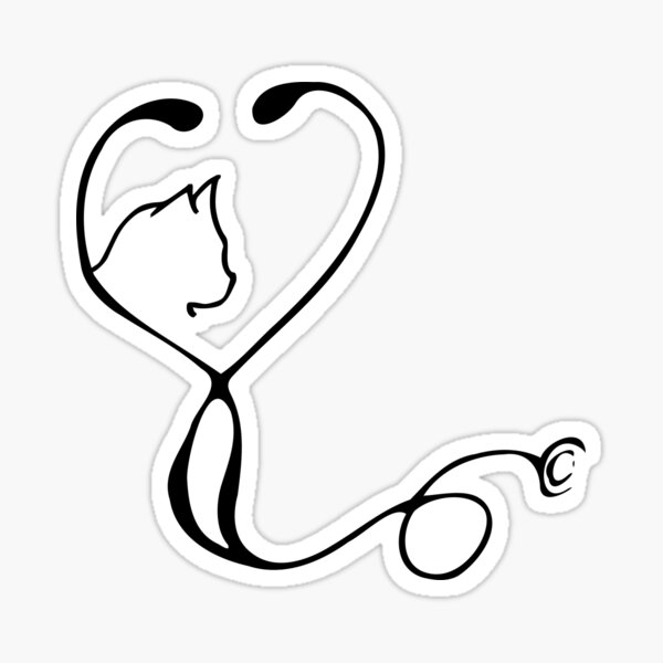 "Cat doctor doctor stethoscope" Sticker by TShirtsByMs | Redbubble