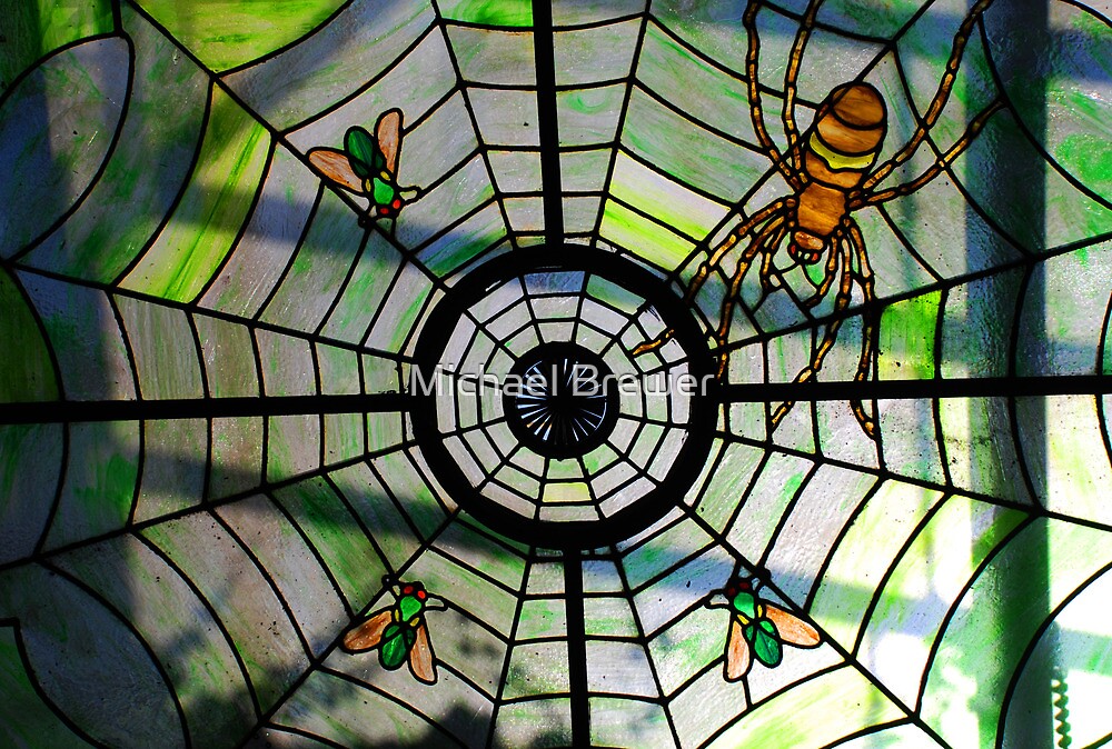 "Spider web stained glass window in New York City" by Michael Brewer ...