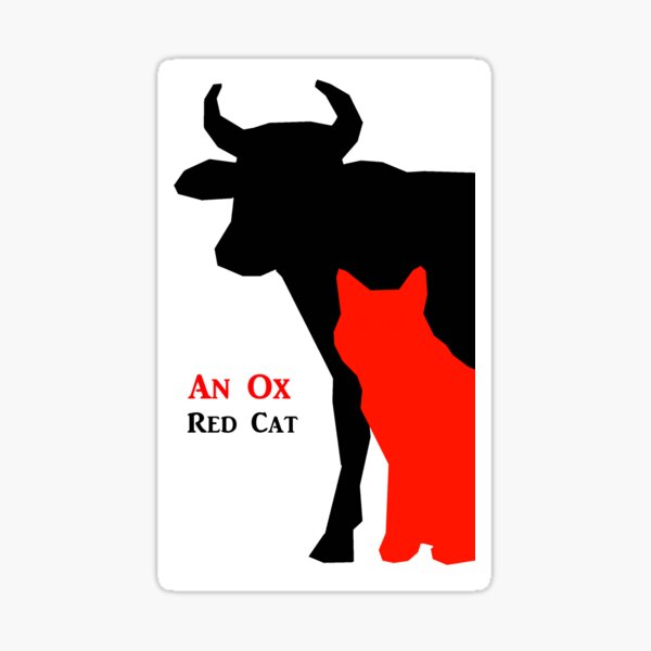 "Red Cat, Black Ox" Sticker for Sale by BetaSigmaofAXS | Redbubble