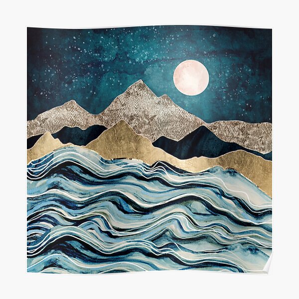 "Indigo Sea" Poster for Sale by spacefrogdesign | Redbubble