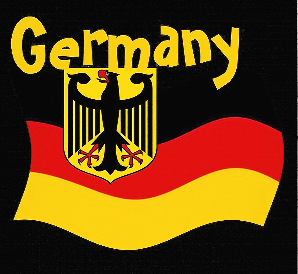 "German Flag with Eagle and text Germany" by edsimoneit | Redbubble