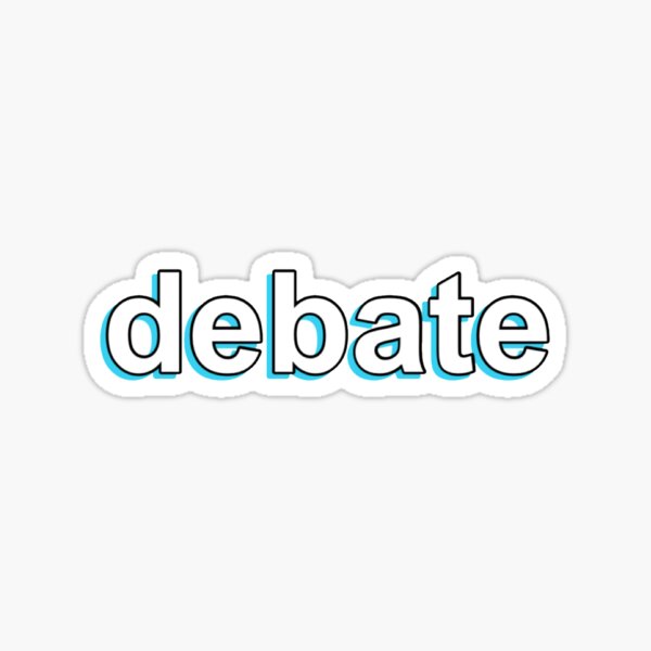 "Light Blue Debate Sticker" Sticker for Sale by tullabee | Redbubble