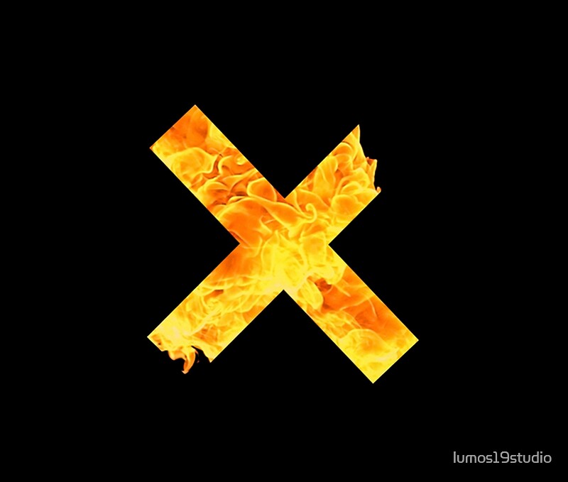 "X (Fire Version)" by lumos19studio | Redbubble