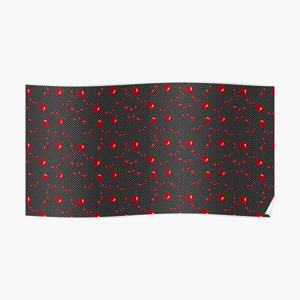"cherry print black white polka dot" Poster for Sale by resmarted ...