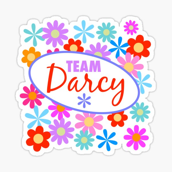 "Team Darcy Flower Power" Sticker for Sale by SueCervenka | Redbubble