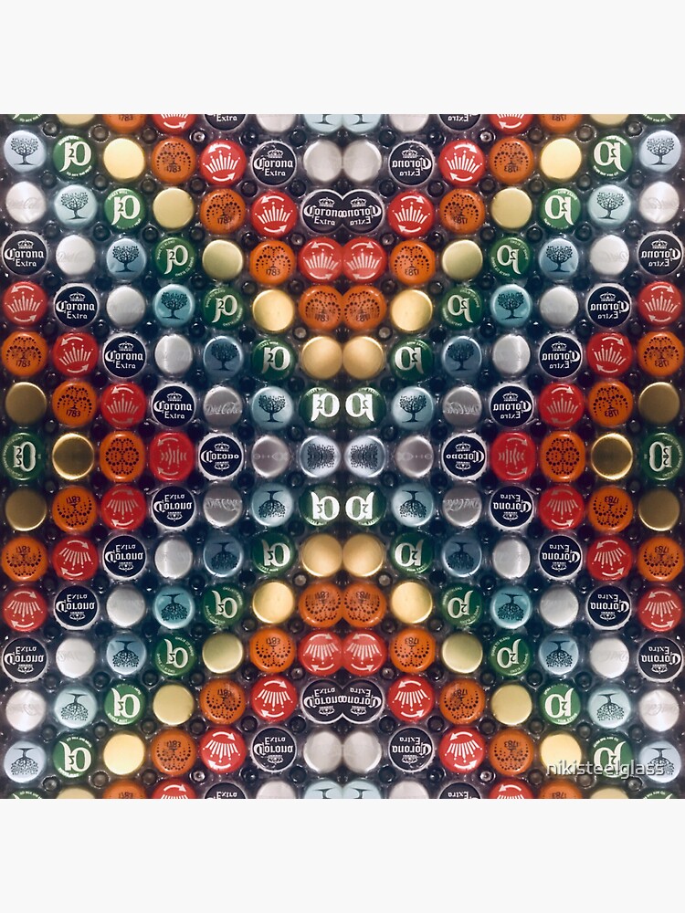 "Bottle top collage" Sticker for Sale by nikisteelglass | Redbubble