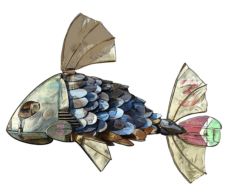 "Steampunk fish submersible dirigible" by John Cooper | Redbubble
