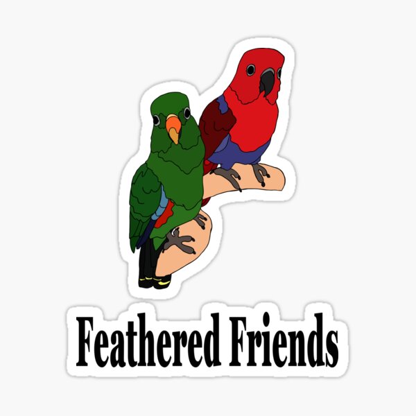 "Feathered Friends " Sticker by birbistheword | Redbubble