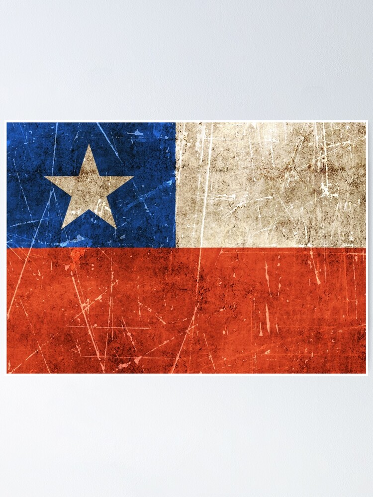 Póster «Bandera chilena vintage envejecida y rayado» de JeffBartels ...