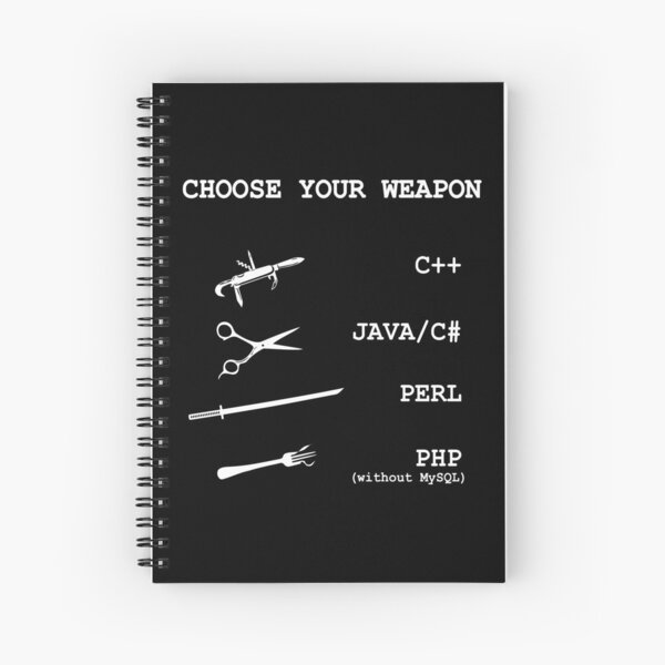 Perl Java C Sharp Php C Programming Language Comparison Joke Spiral Notebook By