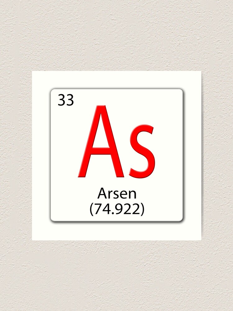 "Chemical periodic table style tile - As Arsen (German)" Art Print by ...