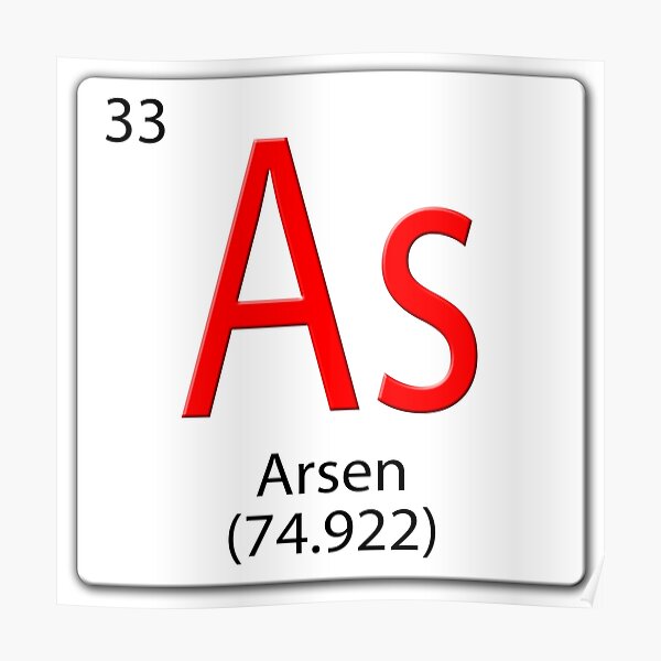 "Chemical periodic table style tile - As Arsen (German)" Poster for ...